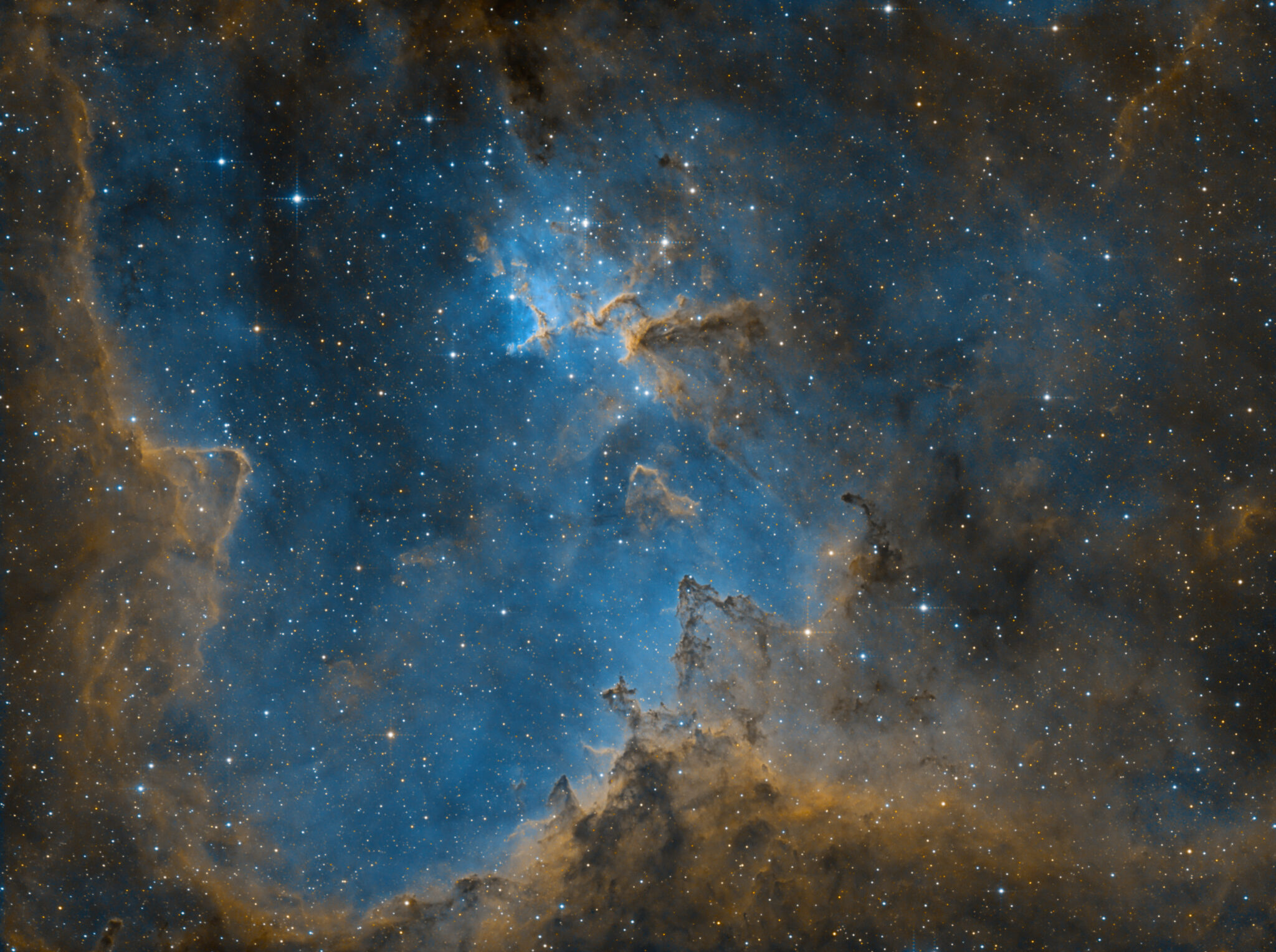 IC1805 in SII, Ha and OIII - astrophotos.se