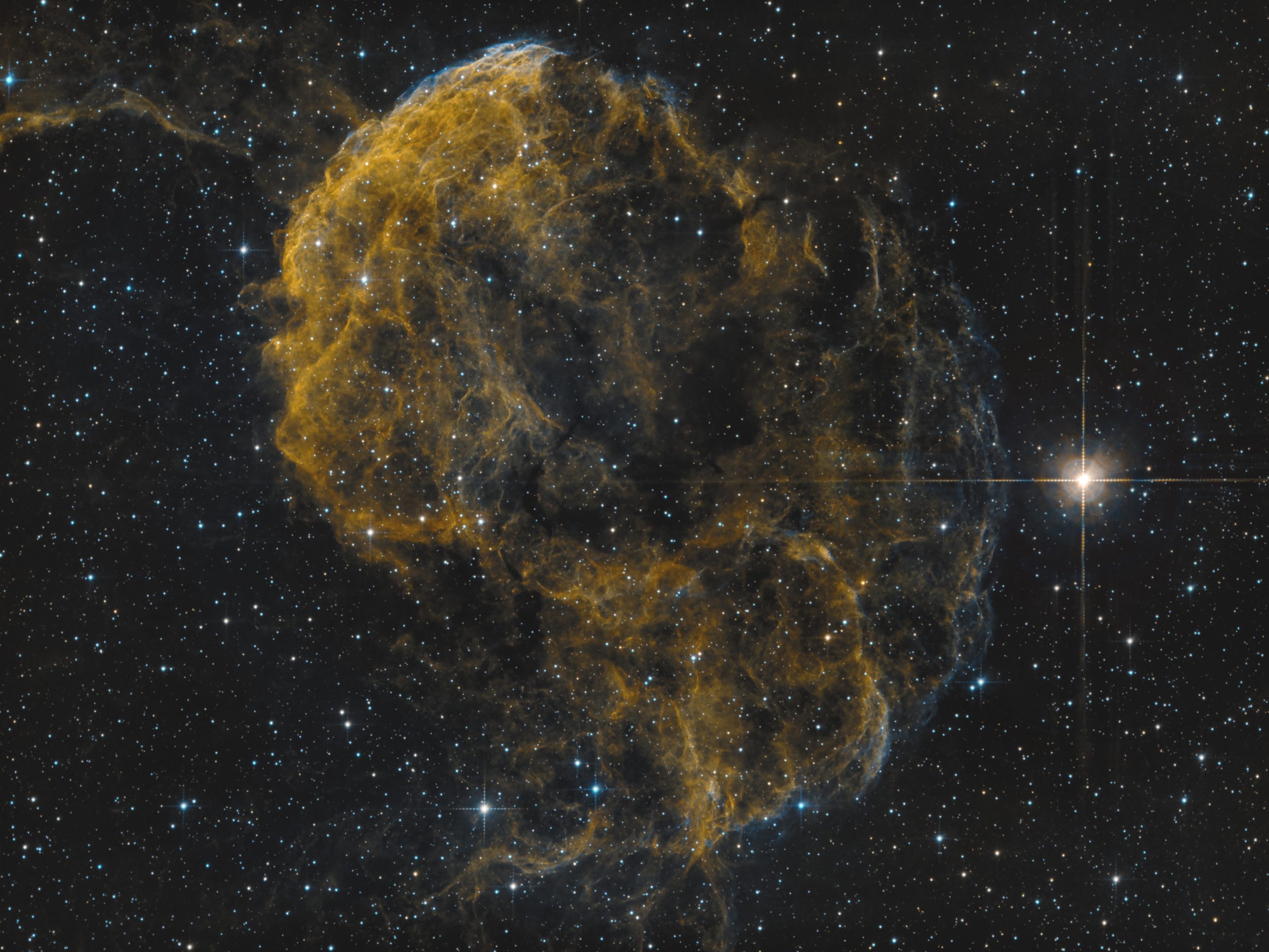 IC443 Jellyfish Nebula in SHO - astrophotos.se